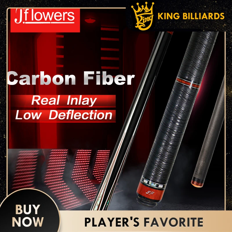 Jflowers Billiard Carbon Fiber Pool Cue Stick 12.5mm Tip Real Inlay Cue ...