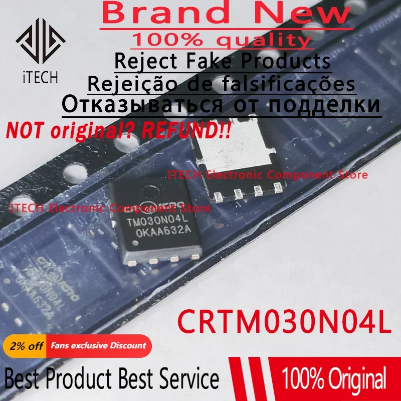 (10-50)pcs/lot Original MOSFET CRTM030N04L 30N04L TM030N04L DFN-8 ...