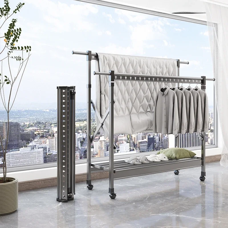 Colgador-de-ropa-de-doble-barra-para-el-suelo-estante-de-secado-de ...