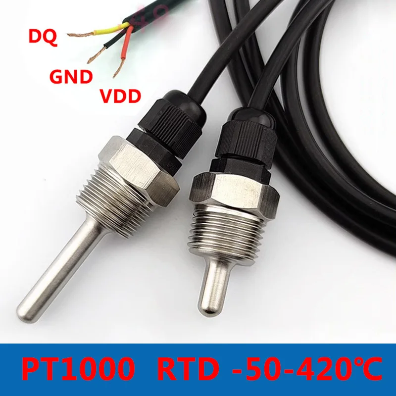 PT1000-Pt100-Temperature-Sensor-SUS304-Housing-Platinum-Resistance-BSP ...