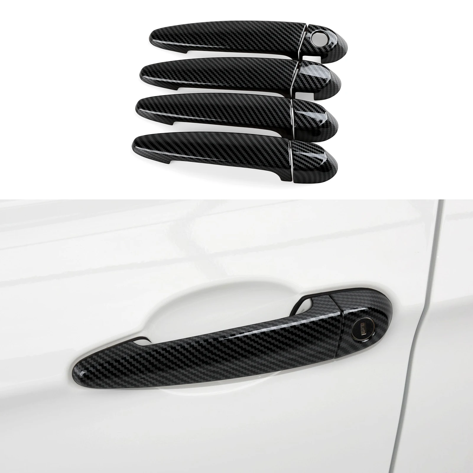 Car-Door-Handles-Cover-Sticker-Carbon-Trim-Accessories-for-BMW-E90-E92 ...