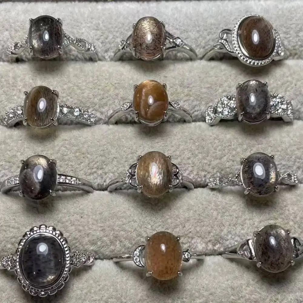 4rings-natural-black-golden-sunstone-adjustable-ring-white-copper-ring ...