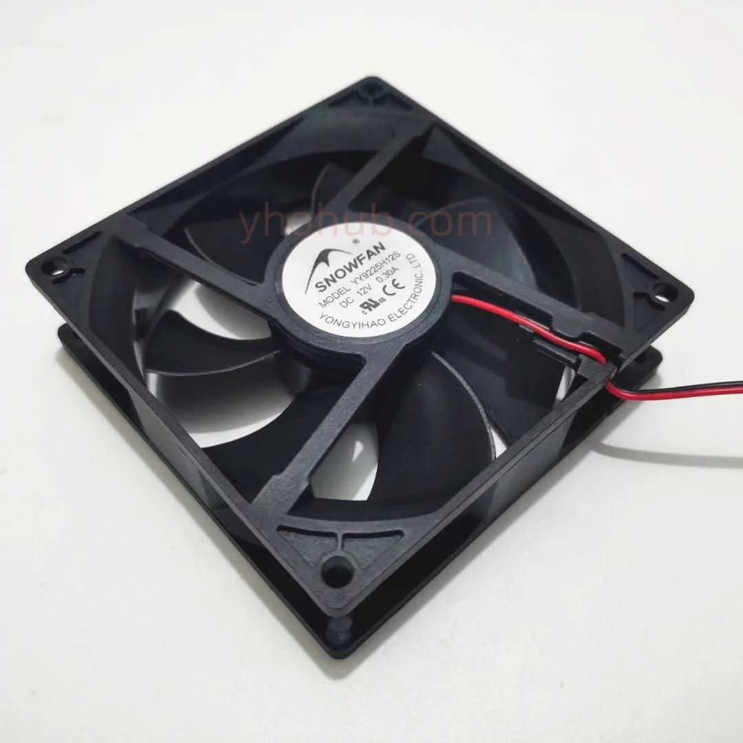 SNOW FAN YY9225H12S DC 12V 0.30A 92x92x25mm 2-Wire Server Cooling Fan ...