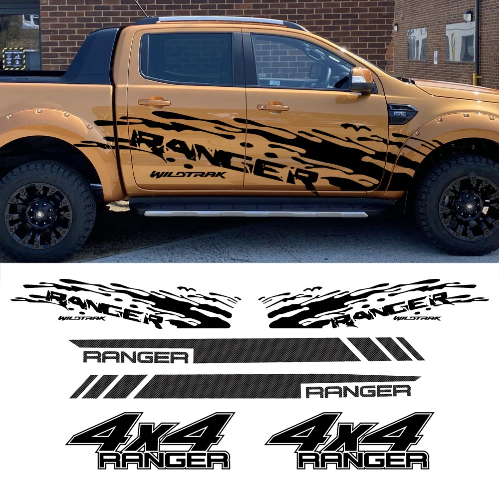 Pegatinas laterales para camioneta Ford Ranger Raptor Wildtrak ...