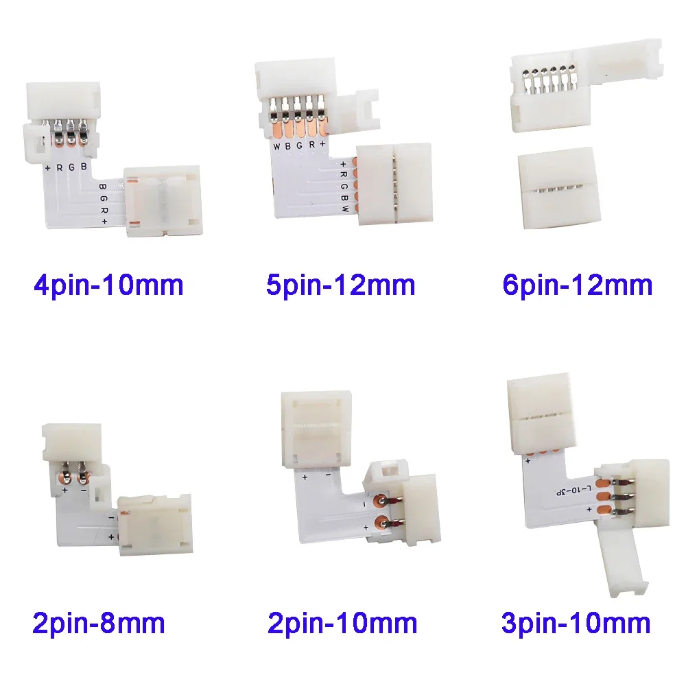 5set-L-Shape-2pin-3pin-4pin-5pin-6pin-LED-Connector-For-connecting ...