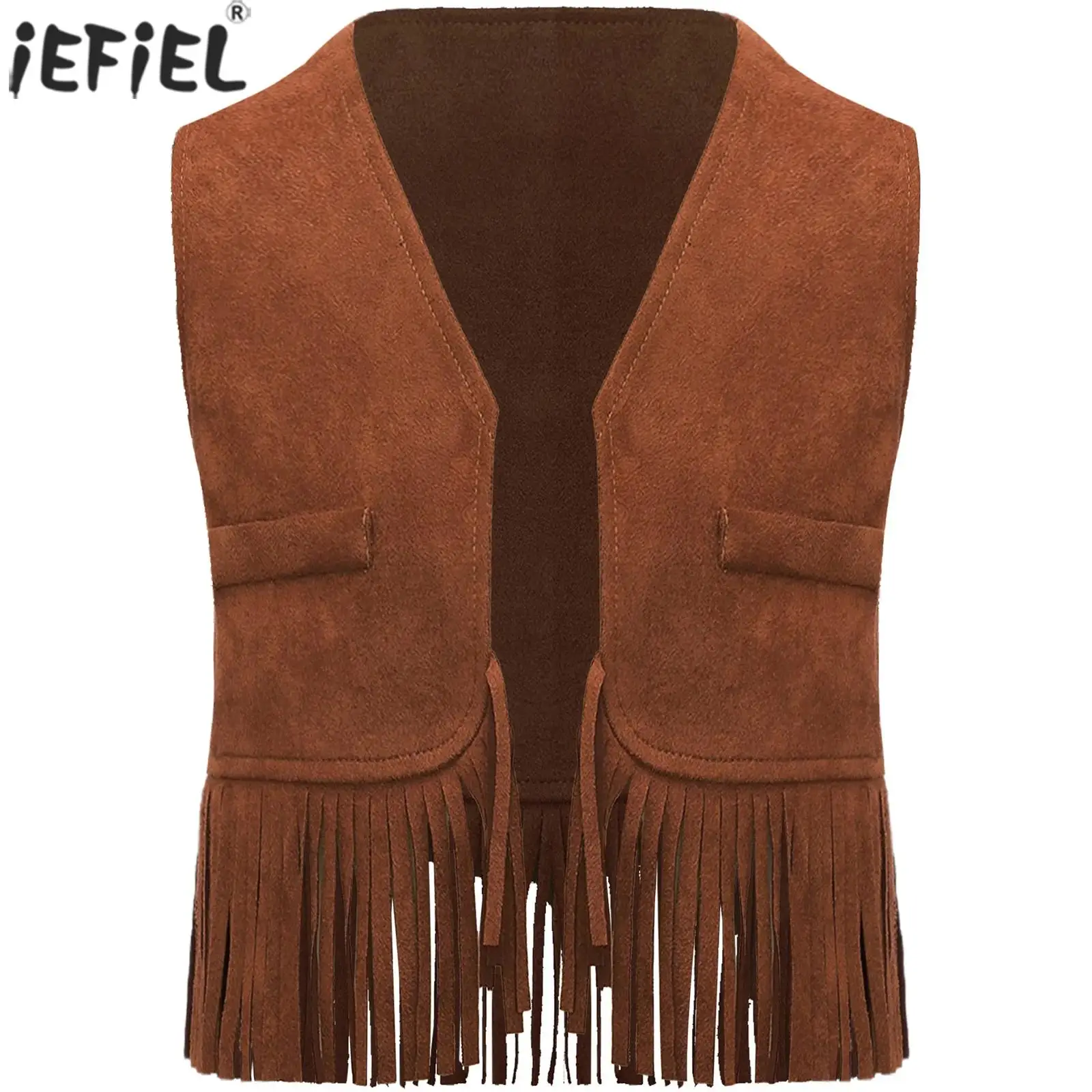 Chaleco-vaquero-occidental-con-borlas-de-gamuza-para-beb-s-chalecos-delanteros-abiertos-Tops ...