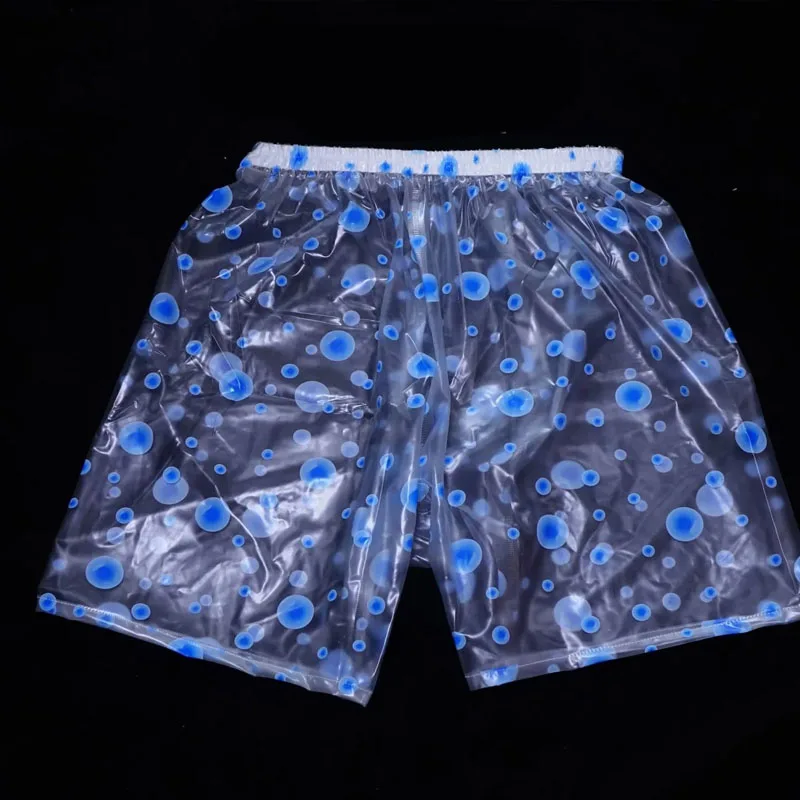 Sexy Mens Polka Dot PVC Plastic See Through Pants Women Ultra Soft ...