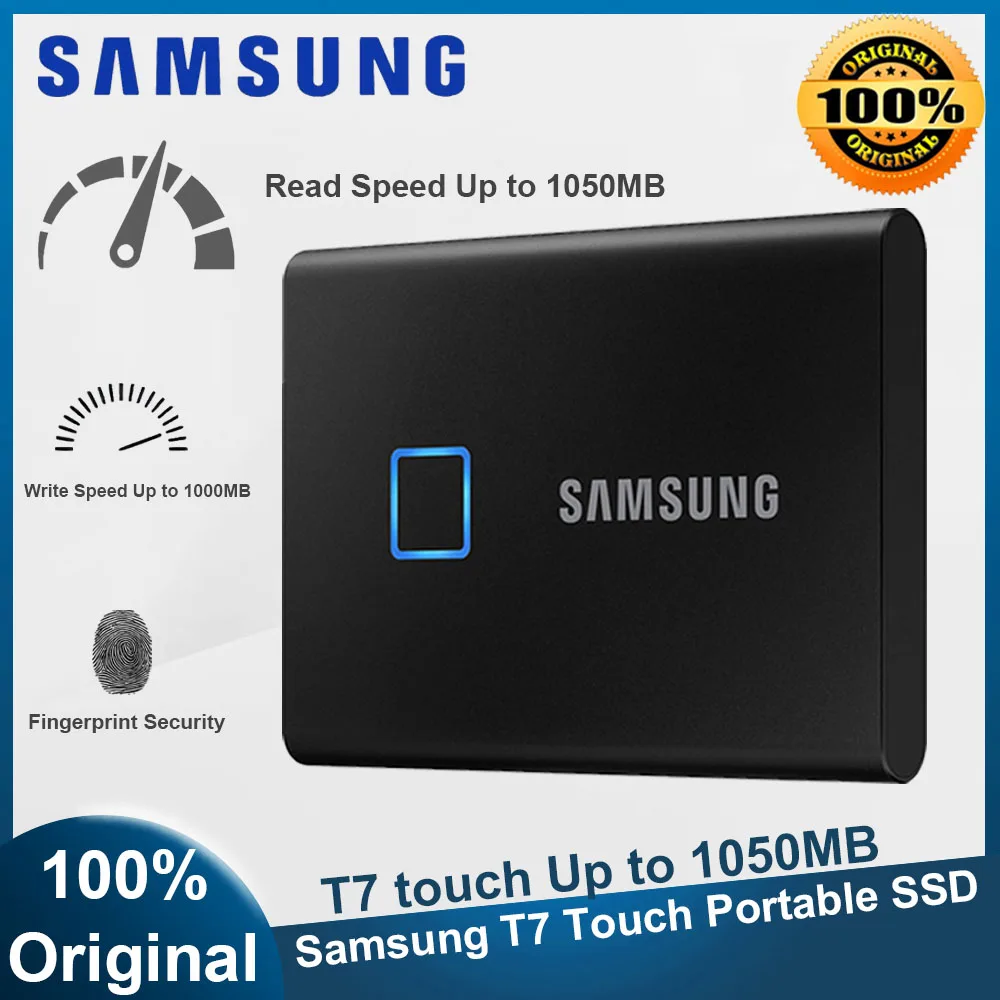 Original-SAMSUNG-T7-Black-Touch-Portable-SSD-1TB-Up-to-1050-MB-s-PSSD ...