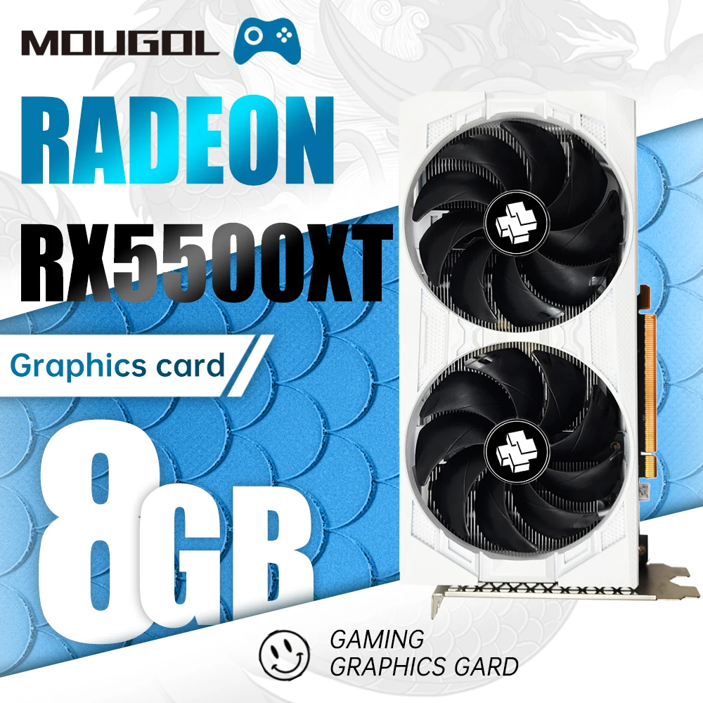 MOUGOL-AMD-Radeon-RX5500XT-8GB-Graphics-Card-GDDR6-Memory-GPU-HDMI-Compatible-DP-for-Desktop ...