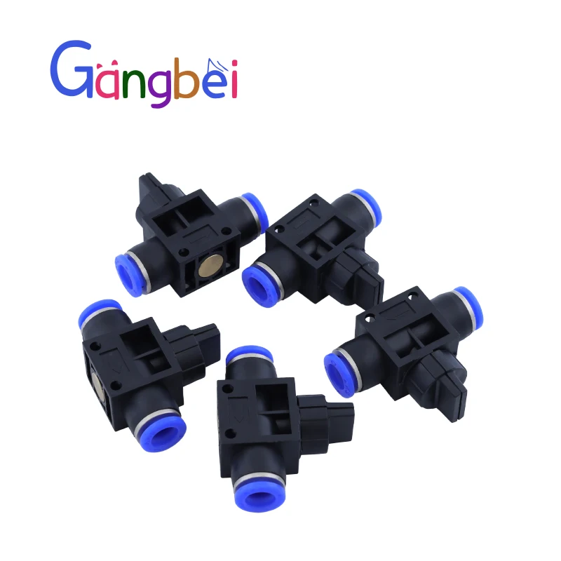 HVFF-08 Hand Flow Control Valve, pneumática Hvff, Tubo Tubo Mangueira, Quick Air Fitting, 8mm ...