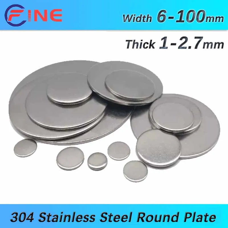 1-2-5-10pcs-304-Stainless-Steel-Round-Plate-Circular-Sheet-304-Disc ...