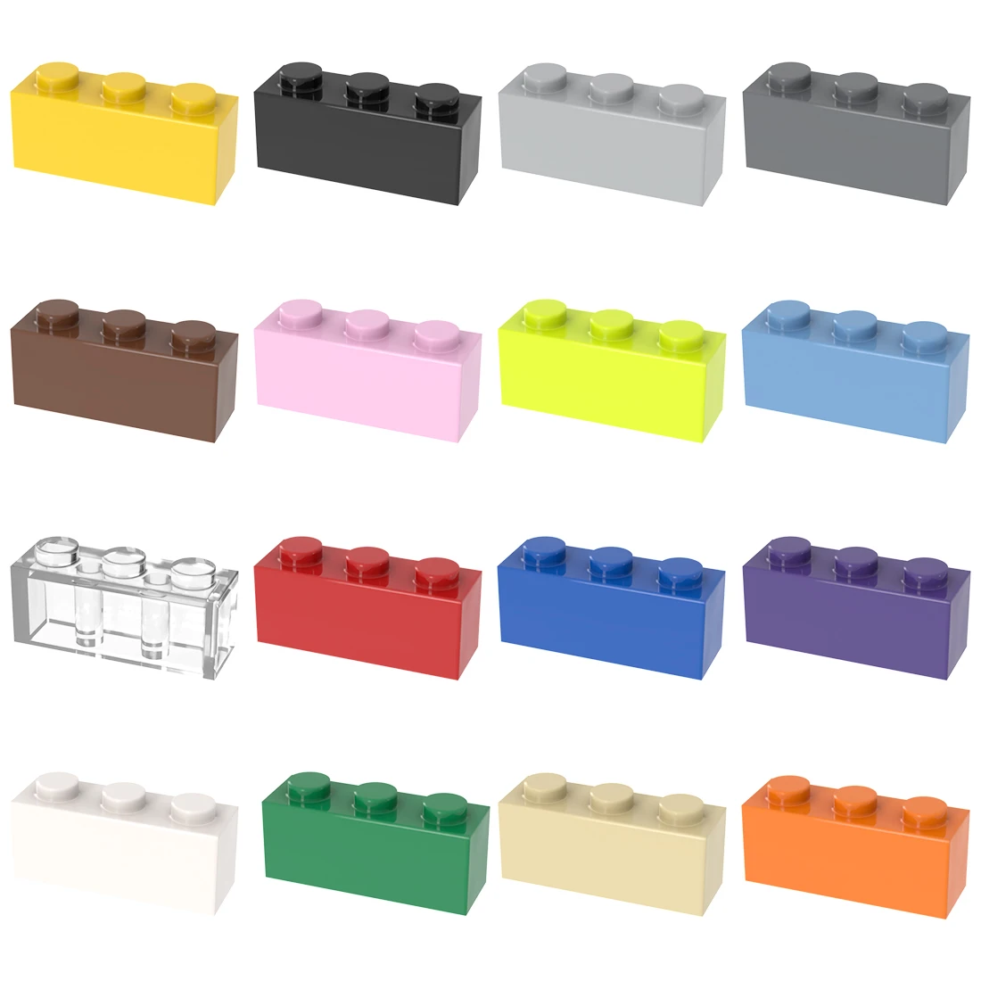 [FunBrick] 20/50/100PCS 1x3 Dots 50PCS DIY Building Blocks 1*3 Dots ...