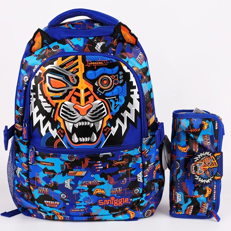 Genuine-Australian-Smiggle-Dark-Blue-Mechanical-Tiger-Student-Backpack ...