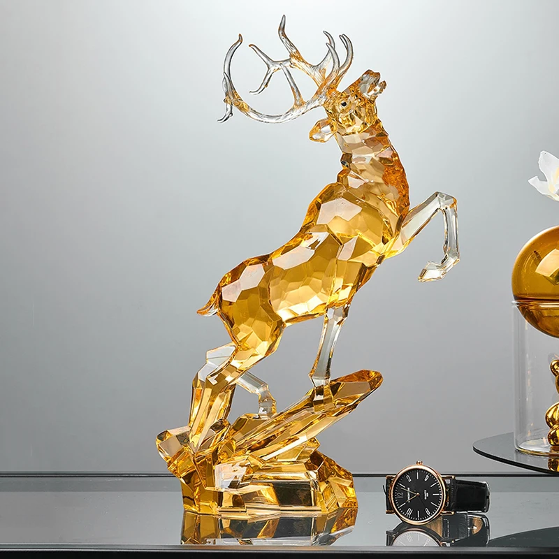 Crystal-Deer-Statue-Room-Decor-Luxury-Ornament-Acrylic-Crafts-Sculpture ...