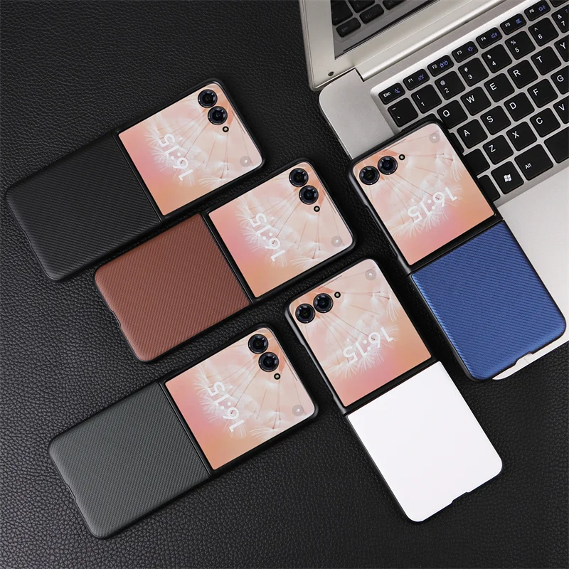 For-Motorola-Moto-Razr-50-Ultra-Case-Luxury-PU-Leather-Hard-PC-Plastic ...