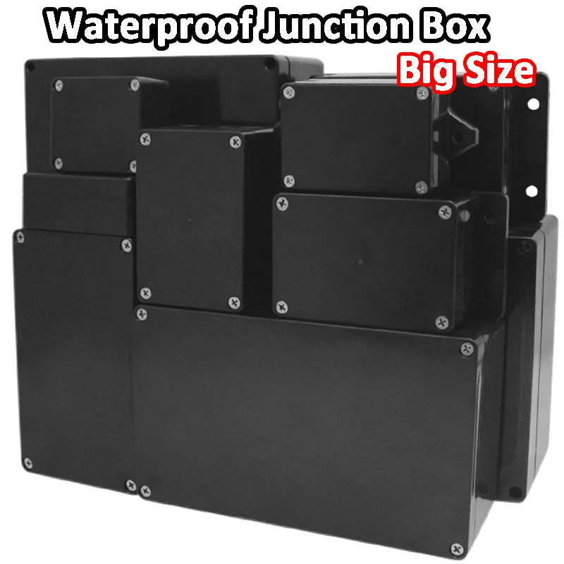 Waterproof-Electrical-Junction-Box-IP67-ABS-Plastic-Black-Project-Boxes ...
