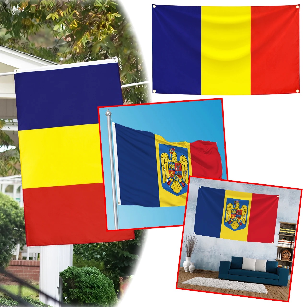 90X150cm New Romania Flag Ro Rou Romania Blue Yellow Red Flags ...