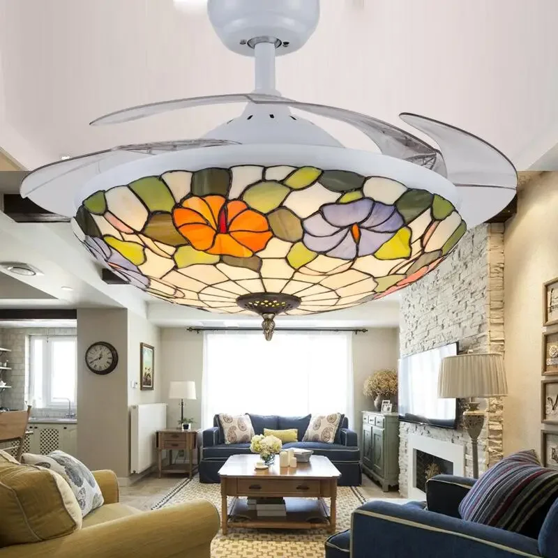 Tiffany-Invisible-Ceiling-Fan-Lamp-Living-Room-Dining-Room-Bedroom ...