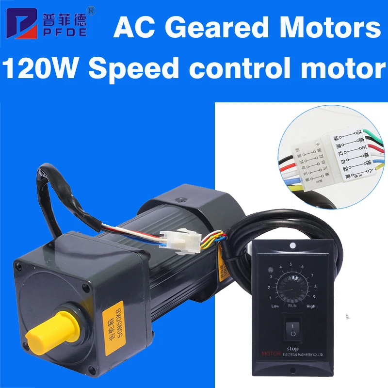 5RK120GU CF 220V AC Geared Motors 120W Induction Small Machine 2.7/4.5 ...