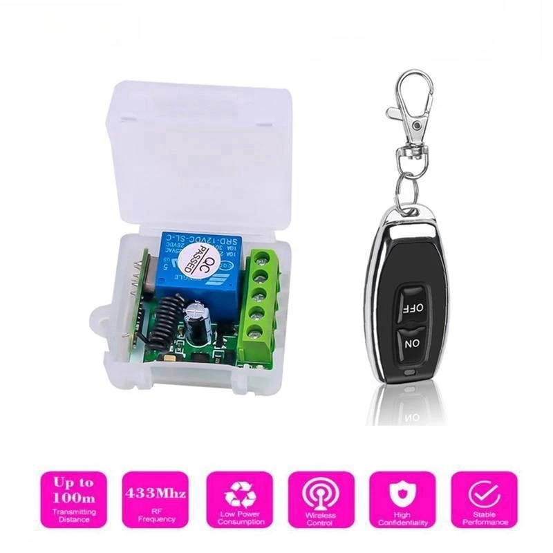 433Mhz-Wireless-Remote-Control-Switch-Relay-DC-12V-1CH-Receiver-Module ...