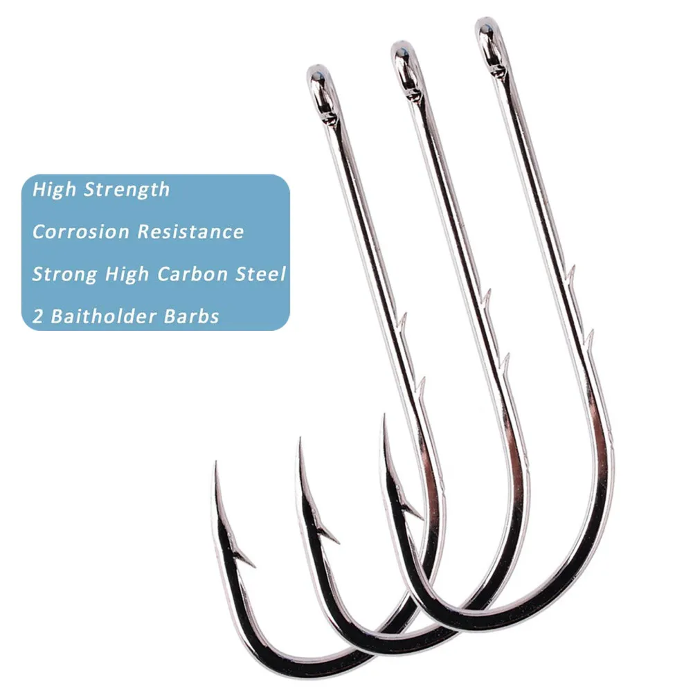 50pcs-Long-Shank-Fishing-Hook-Straight-Handle-High-Carbon-Steel-Sharp ...