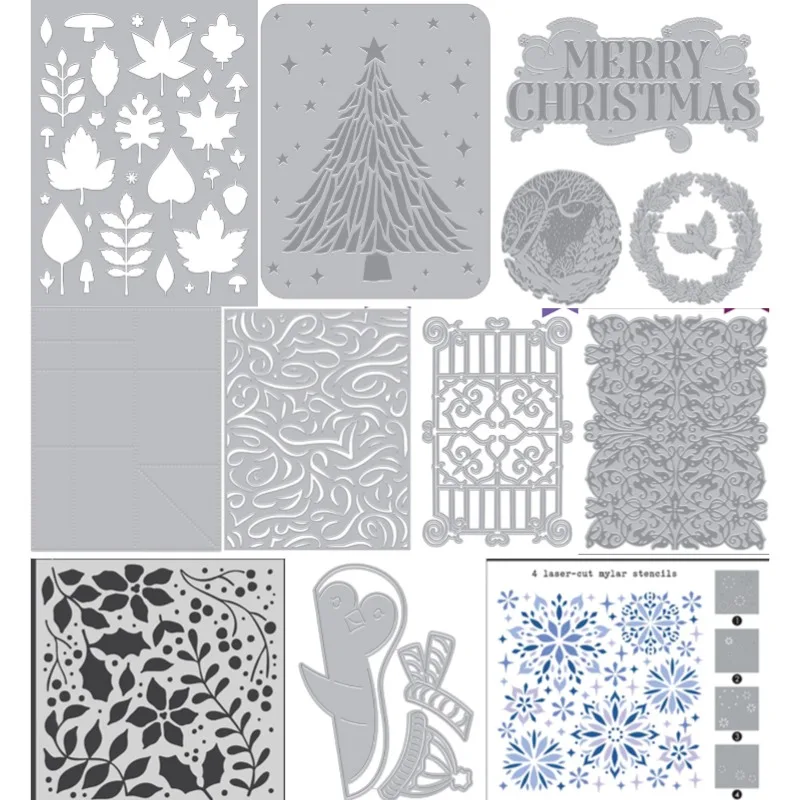 Merry-Christmas-Winter-Forest-Filigree-Tree-Perforation-Fall-Pattern ...