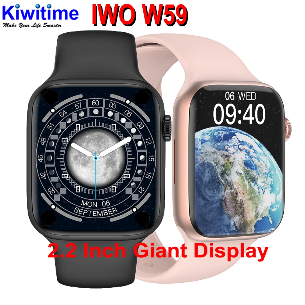 KIWITIME IWO W59 W57 W58 Upgrade 업그레이드 워치 9, 블루투스 통화 스마트워치 2.2 인치 화면 ...