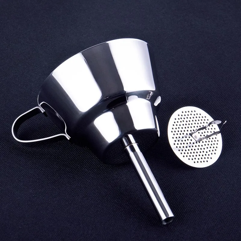 Stainless-Steel-Funnel-kitchen-with-bracket-Oil-conical-funnel-Sugar ...