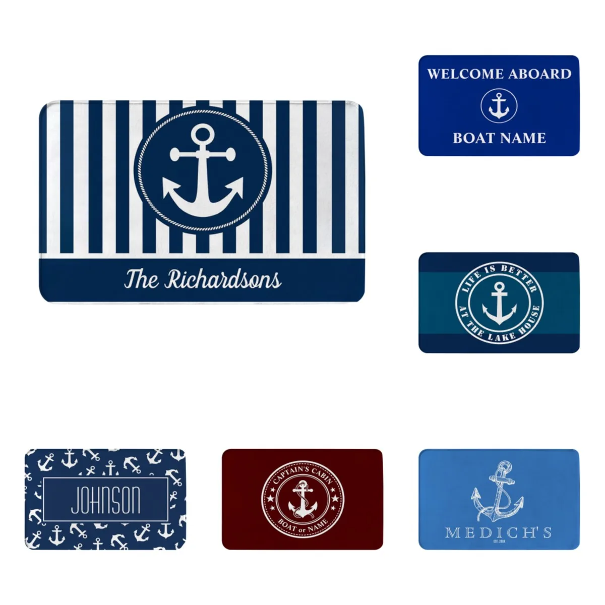 Multicolor Anchor Nautical Door Mats Kitchen Rugs Entrance Furniture ...