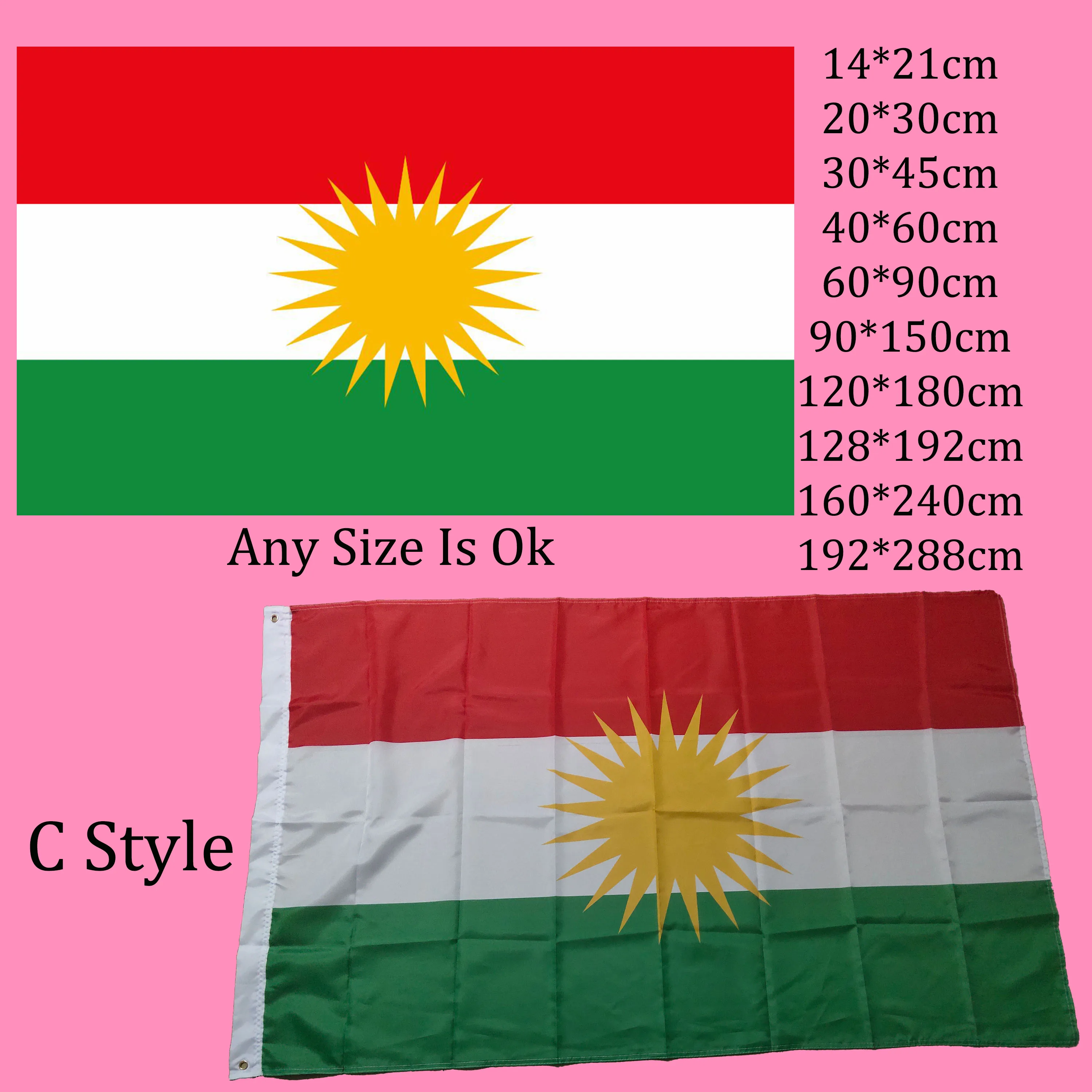 Accessories Kurdistan Flag | Polyester Hanging Flag | Kurdistan Flag ...