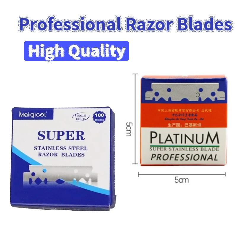 100PCS-Box-Single-sided-Razor-Blade-Stainless-Steel-Razor-Blades-Men ...