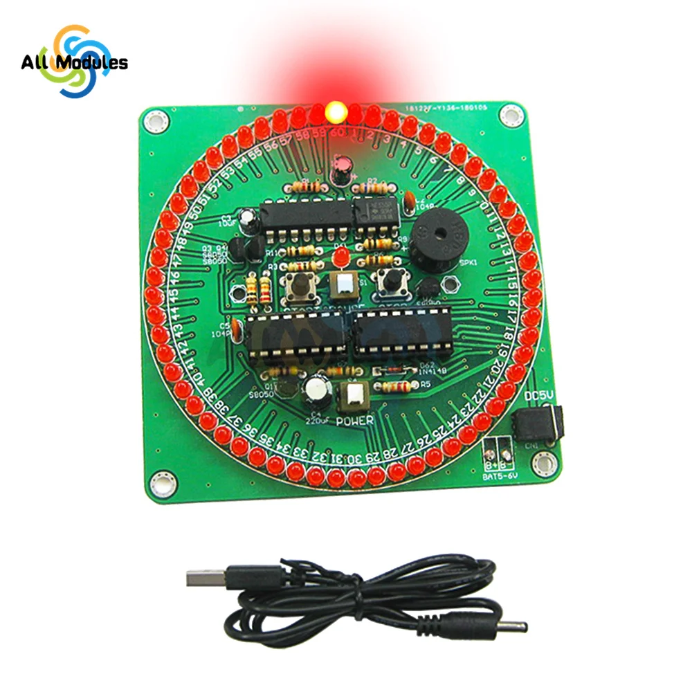60 Second Countdown Timer Diy Kit Red/yellow Smart Timing Alarm ...