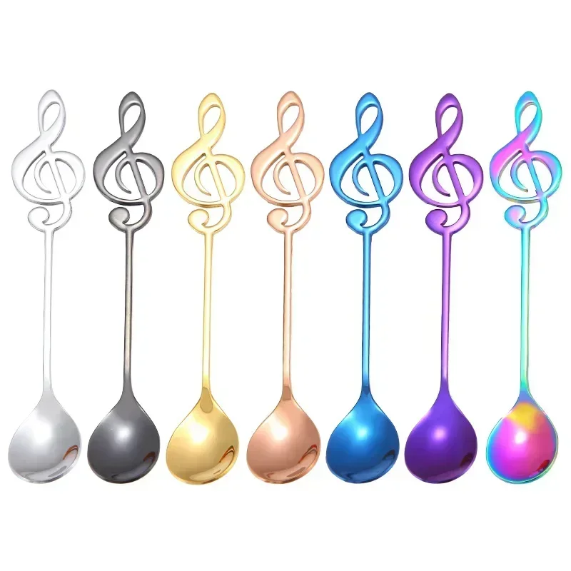 New 10pcs 304 Stainless Steel Musical Notes Coffee Spoon Stirring Cup ...