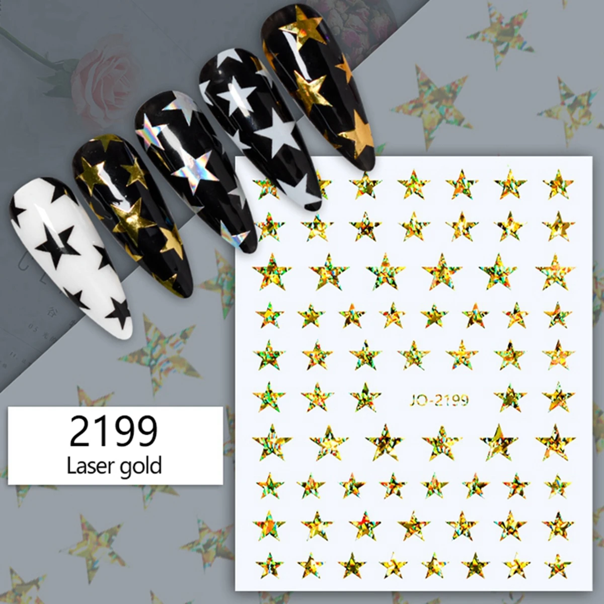 Star-Stickers-For-Nails-12-Colors-Five-Pointed-Star-Charm-Design-Nail ...