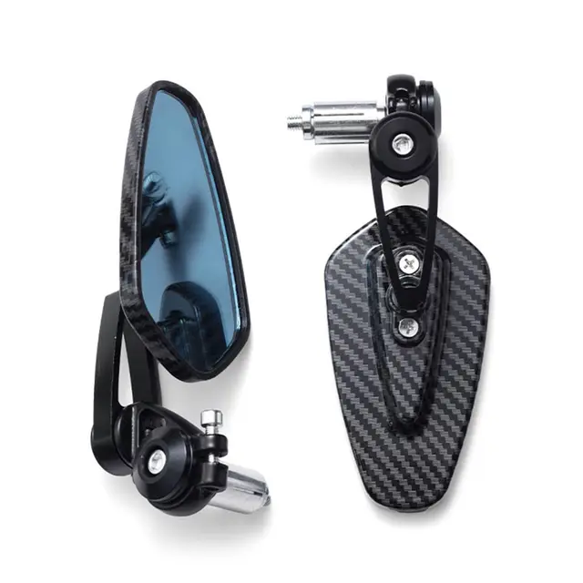 Motorcycle Rearview Mirror Carbon Fiber Pattern Handlebar Mirror ...