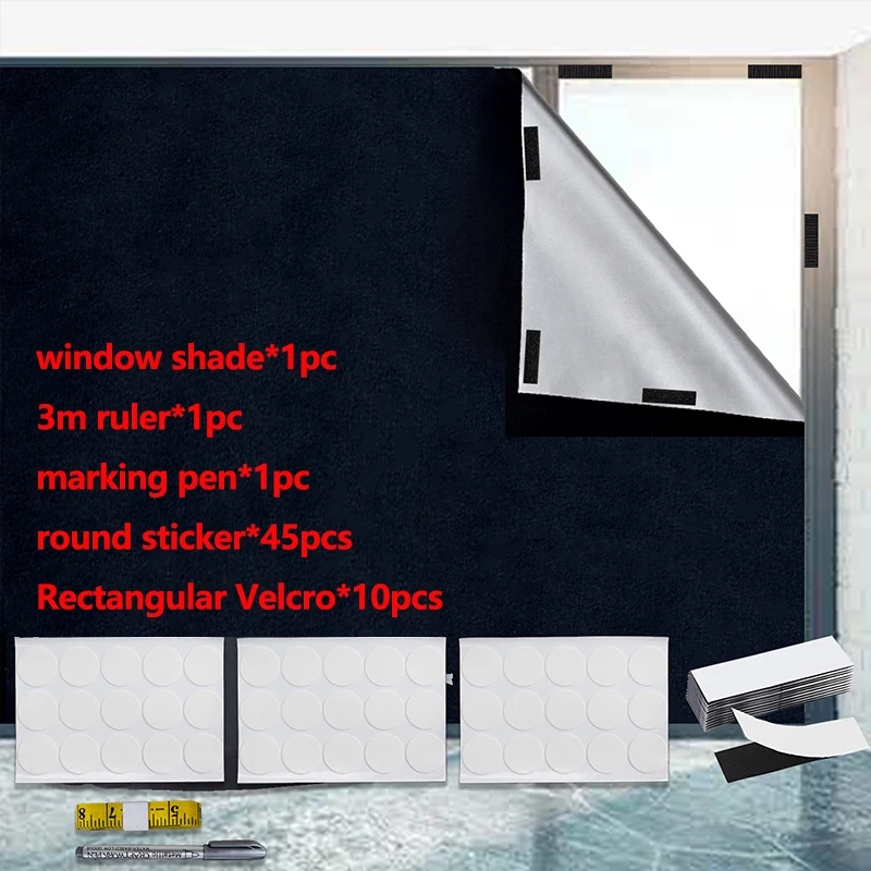 100% Blackout Window Cover Darkest Light Block Black Privacy Film Anti ...