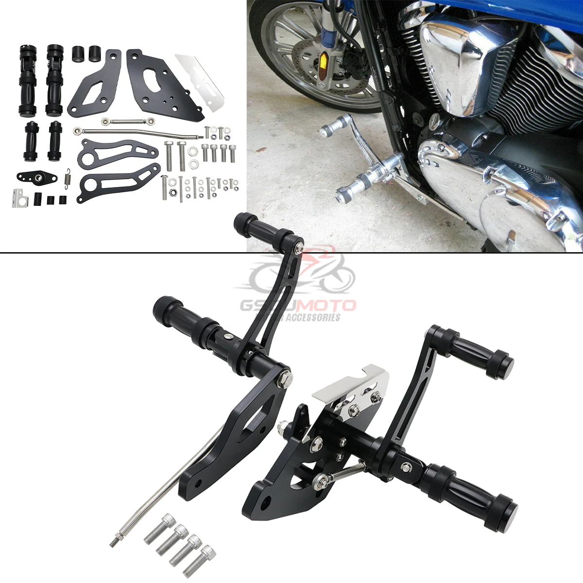 VN900-2006-2022-Motorcycle-4-Forward-Controls-Complete-Kit-Pegs-Lever ...