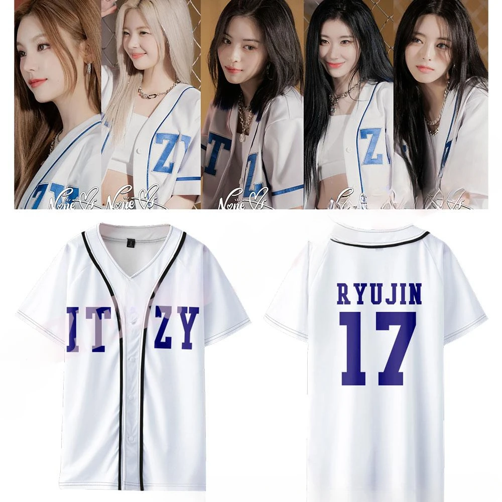 KPOP-ITZY-None-of-My-Business-Merch-Baseball-Jersey-T-shirt-YUNA-RYUJIN ...