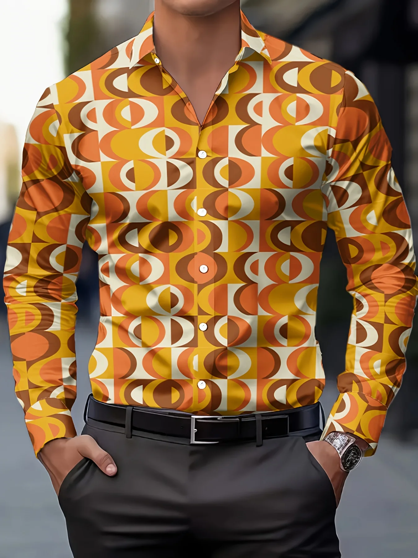 70s Theme Parties Men's 70s Disco Party Shirt - Retro Vintage Formal ...