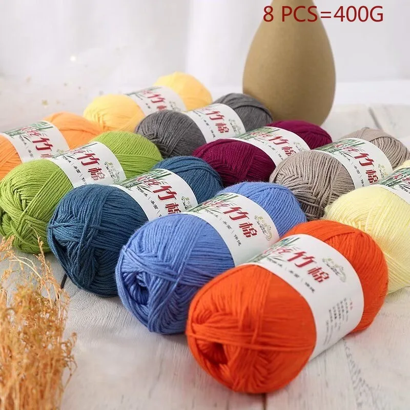 8PCS 400g Knitting Yarn Crochet Threads For Woven Scarf Sweater Hat ...