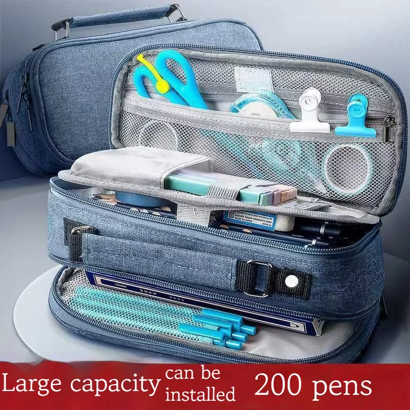 Solid-Color-Portable-Pencil-Case-With-Large-Capacity-Storage-Pen-Bag ...