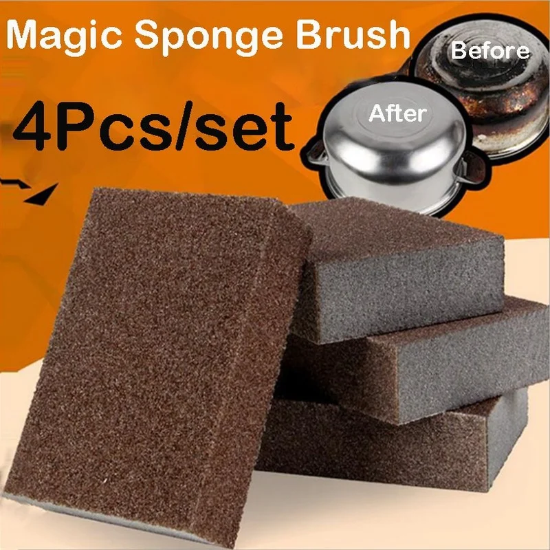 Dishwashing Brush Eraser Pot | Magic Sponge Kitchen Brown | Brown ...