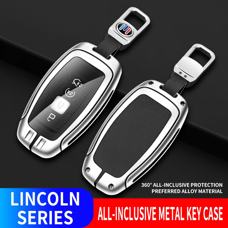 Zinc-Alloy-Leather-Car-Key-Case-Cover-For-Lincoln-Continental-Navigator ...