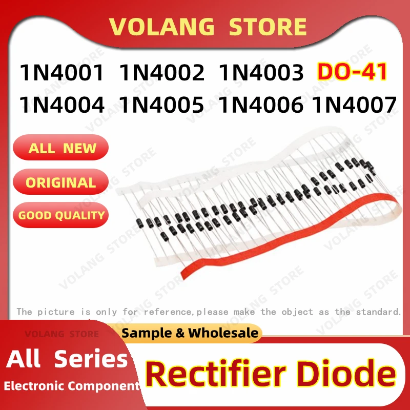 50pcs Schottky Rectifier Diodes 1a Do-41 1n4001 1n4007 1n4003 1n4004 1n4005 In4006 50v 100v 200v ...