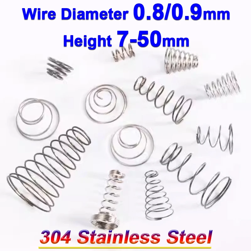 304-Stainless-Steel-Conical-Cone-Compression-Spring-Wire-Diameter-0-8-0 ...