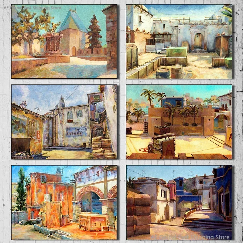 Popular-Counter-Strike-Cs-Go-Gun-Shooting-Game-Scene-Poster-Print ...