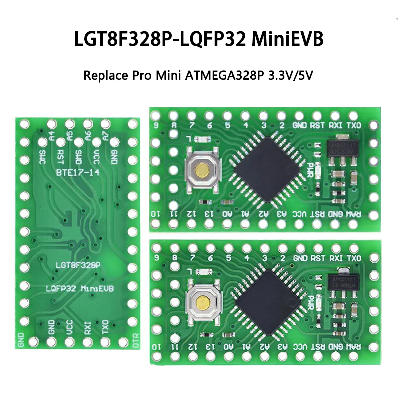 LGT8F328P LQFP32 MiniEVB 3.3V / 5V Replaces Pro Mini ATMEGA328P Fully ...