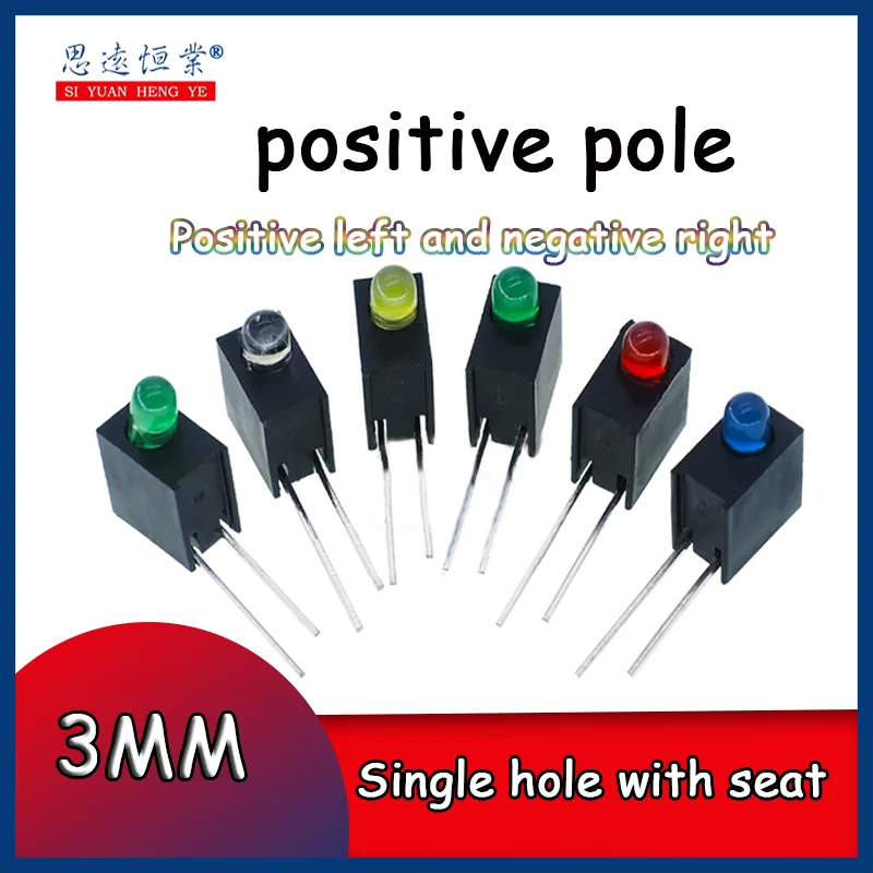 100pcs-F3-3mm-LED-Single-Hole-Lamp-Holder-With-Lamp-Bead-90-Degree ...