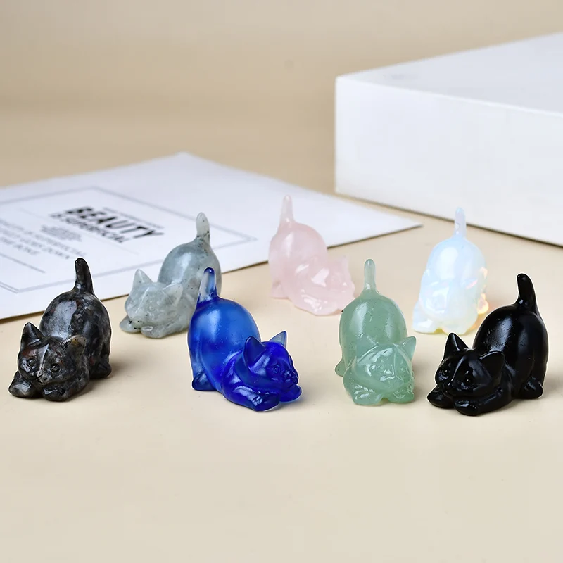 1pc-Natural-crystal-cat-statue-Made-of-Cupid-Crystal-The-meditation ...