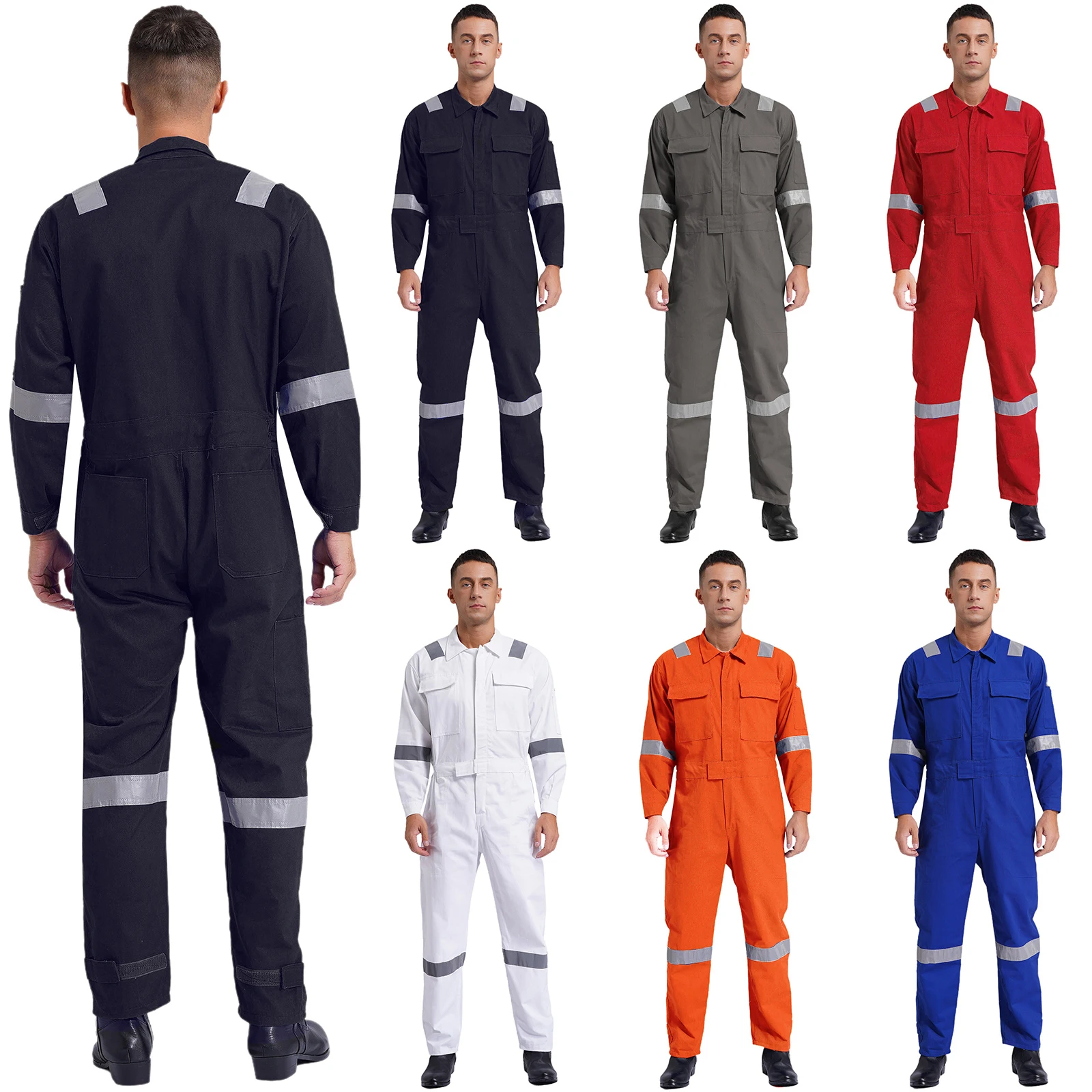 Adult-Unisex-Dustproof-Dungarees-Coveralls-Cotton-Work-Overalls ...